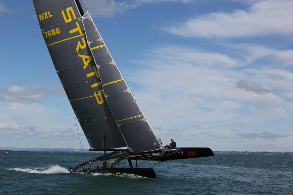 Mike Sanderson’s Stratis SL33 sailing in Auckland