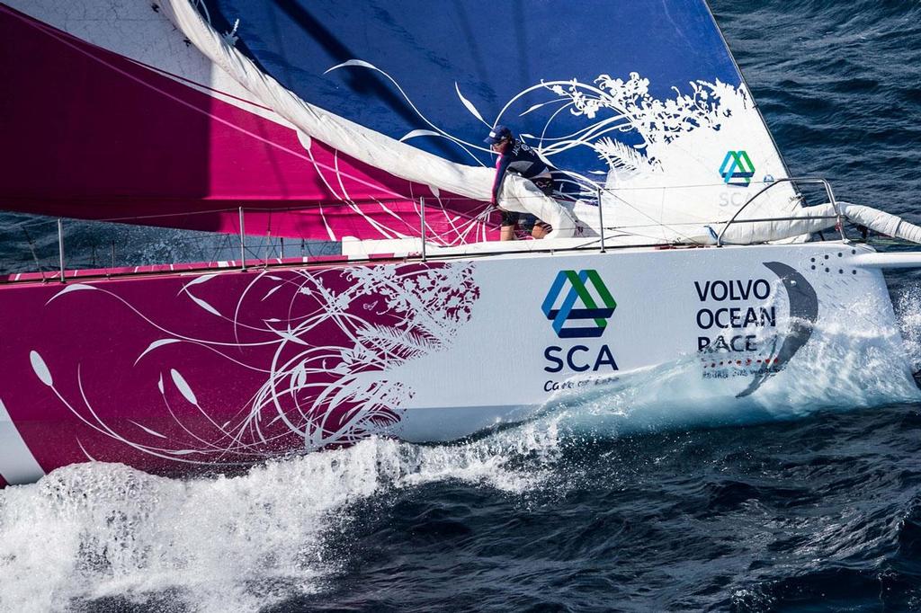 2014-15 Volvo Ocean Race - Team SCA during the practice Race in Alicante.