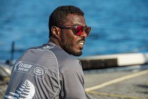 Suleiman Al Manji onboard the Emirates Team New Zealand Extreme 40.