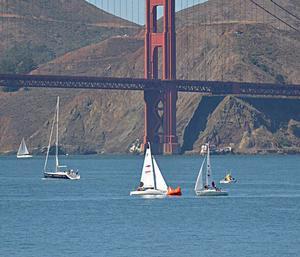 Dave Perry leads David Niemann around mark one in the second race.. Ebb ...