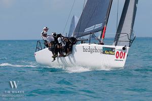 Canadian olympian, Mike Wolfs sailing with the Bermuda boat, ``Hedgehog``