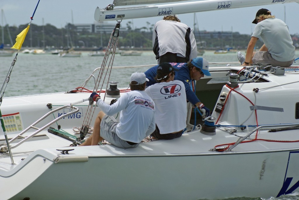 Adrian Shortt on Day 1 of the 2008 New Zealand Match Racing Championships