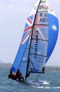 Nicholson and Boyd tough out final day to win 49er class