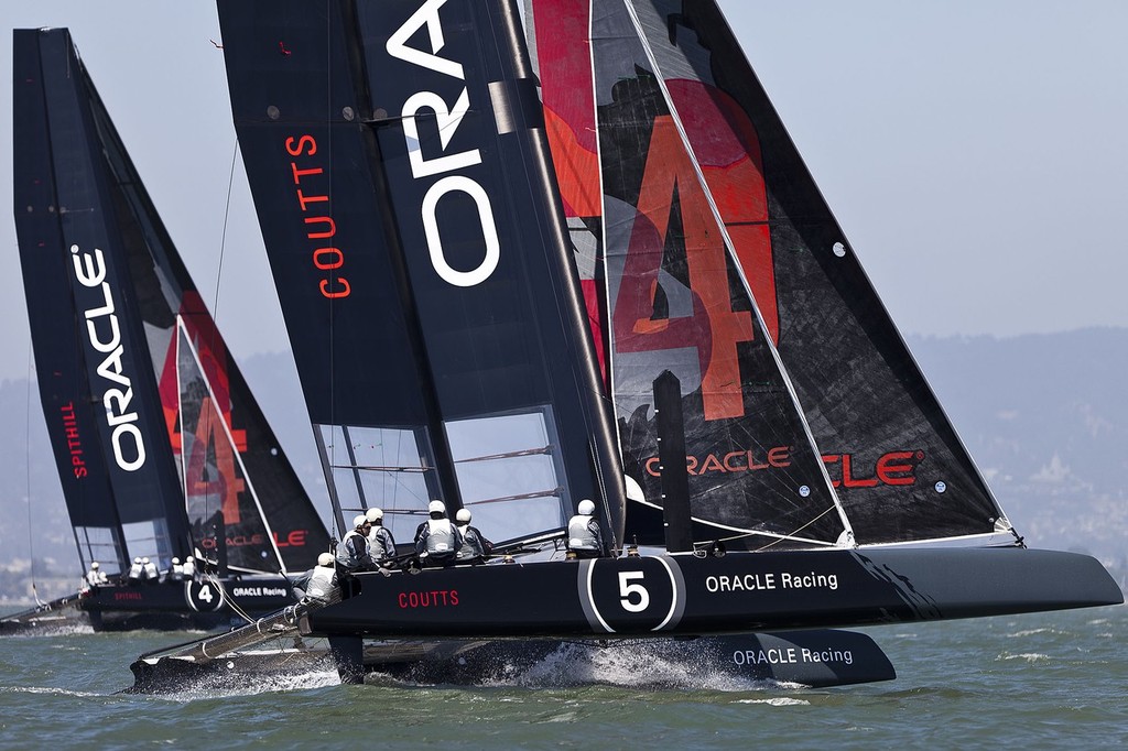 09/06/2011 - San Francisco (USA) - ORACLE Racing - Boat preparation ...