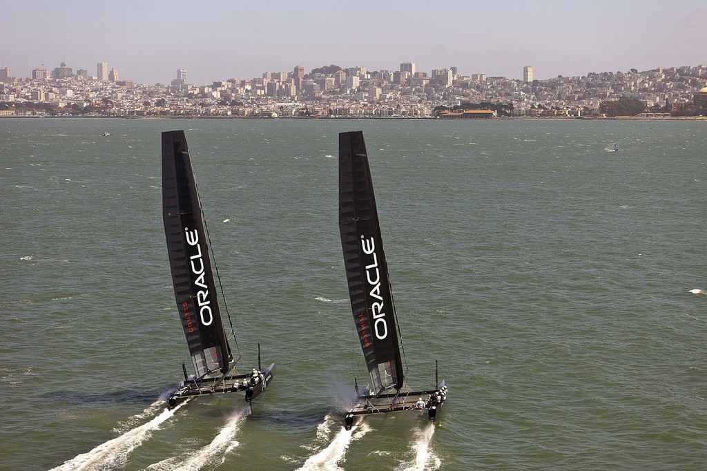 11/06/2011 - San Francisco (USA) - ORACLE Racing - Boat preparation ...