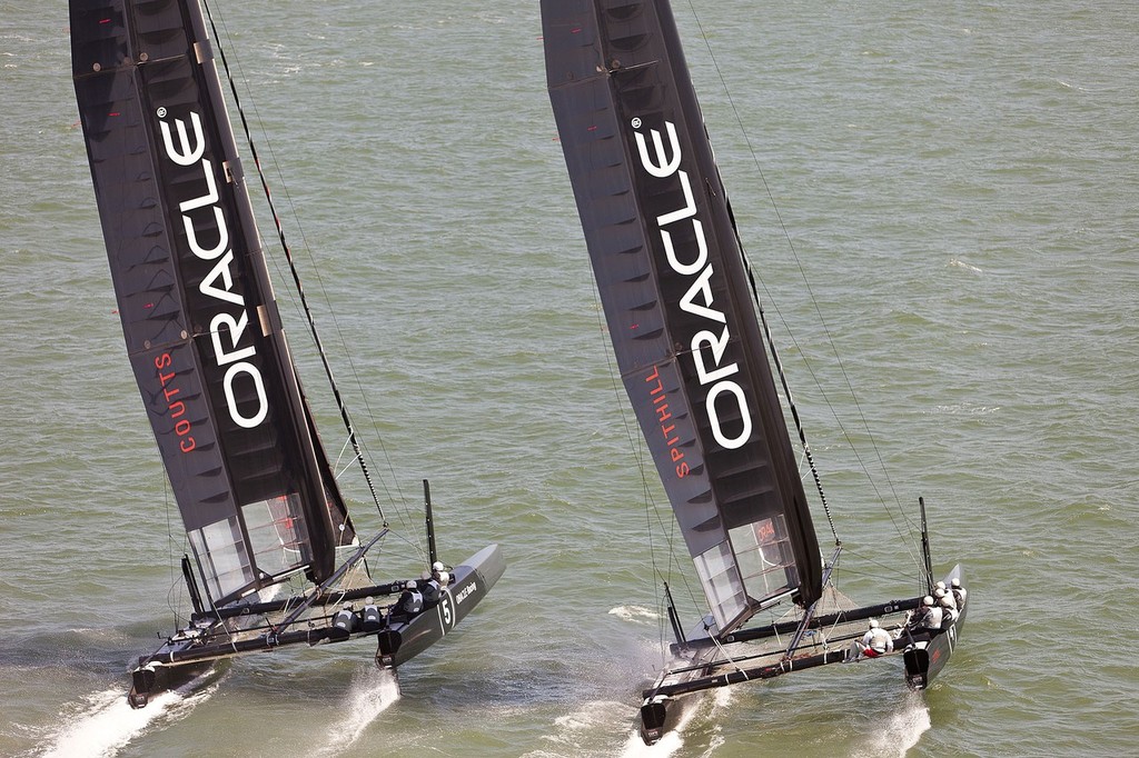 11/06/2011 - San Francisco (USA) - ORACLE Racing - Boat preparation ...