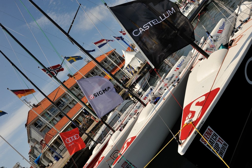The Elliott 6m hulls used for the womens match racing. Photo: Chris ...