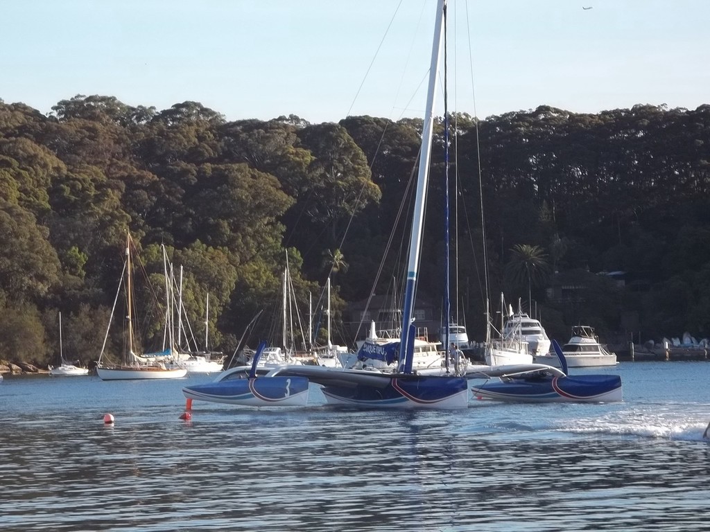 Sean Langman's Orma 60 Trimaran 'Team Australia' arriving at Noakes ...