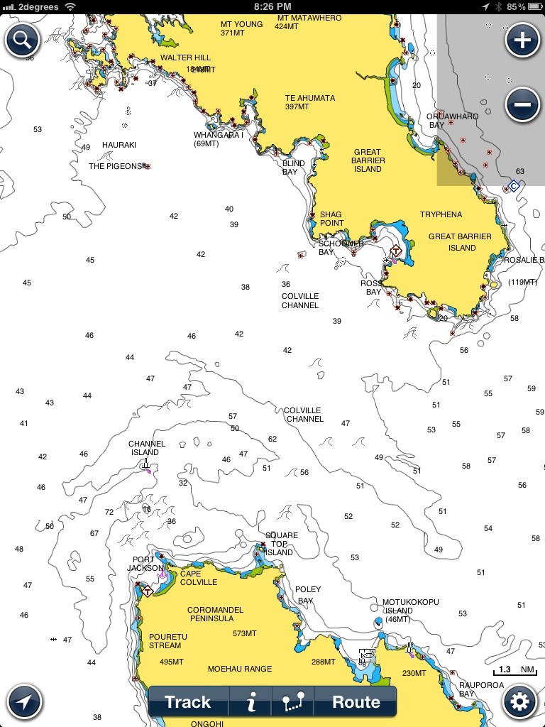 Chart extract of the Colville Channel, one of two entrances to the ...
