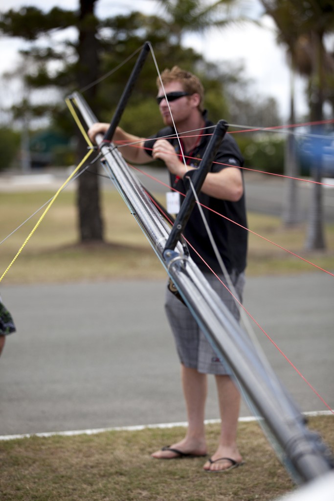 Busy Rigging Lawn - International 14ft Skiff Australian Championships