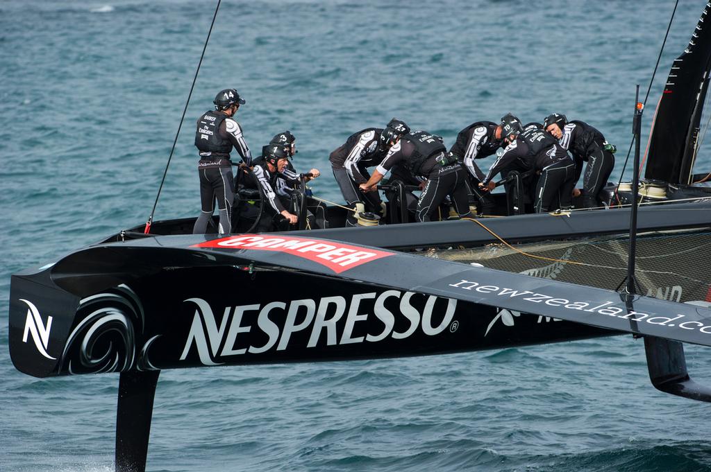Emirates Team New Zealand sail NZL5 for the last time in New Zealand ...