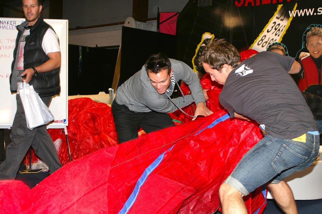 Spinnaker packing is one of the kids activities at the Hutchwilco New ...