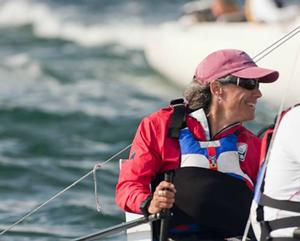 Sarah Everhart Skeels, Tiverton RI, SKUD 18 skipper