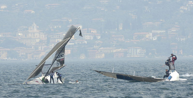 18ft skiffs at the mecca of European skiff racing - Lake Garda