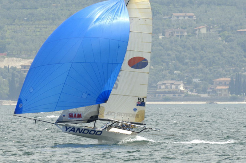 18ft skiffs at the mecca of European skiff racing - Lake Garda