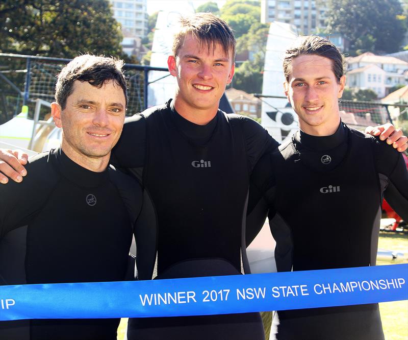 18ft Skiff NSW Championship Champions (l-r) Scott Babbage, Sam Ellis ...