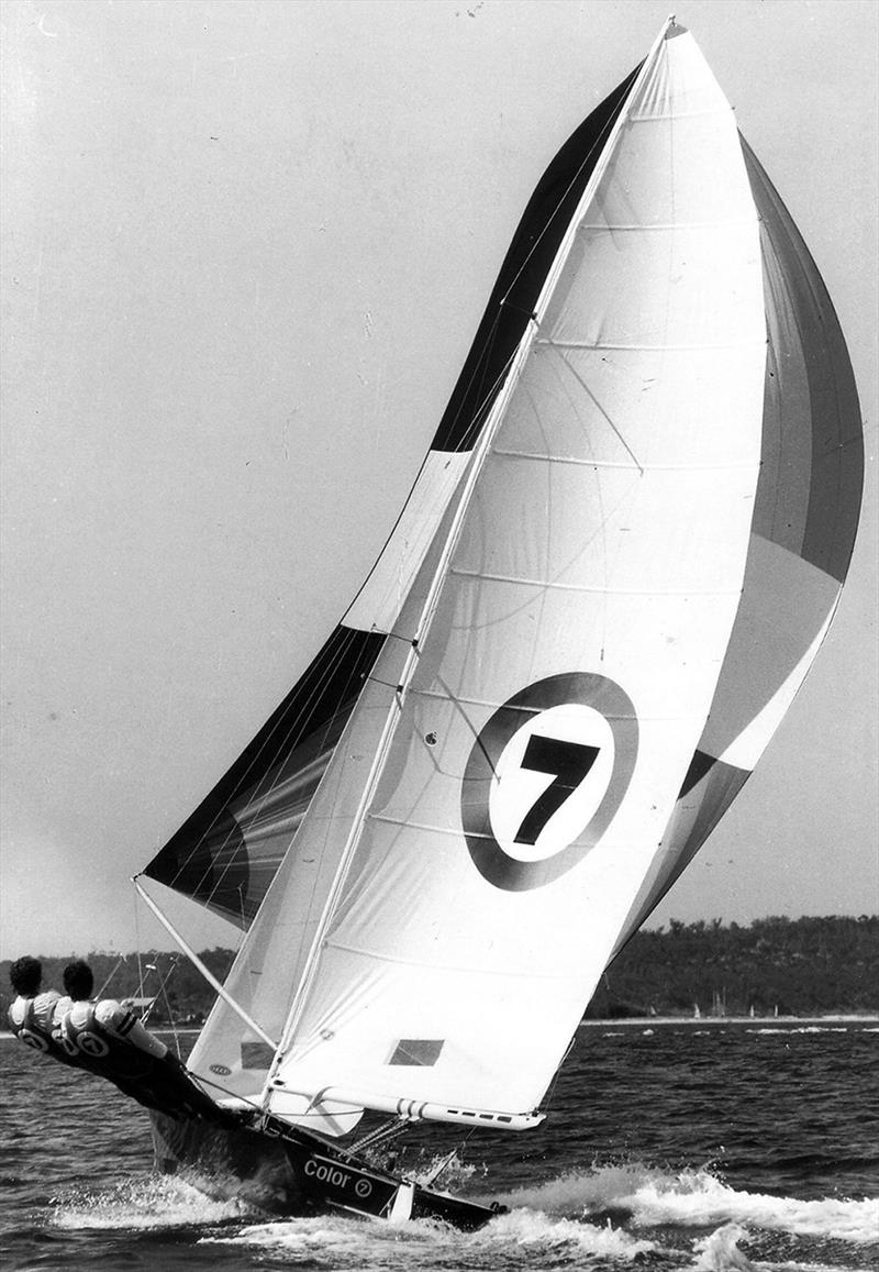 One of the early Color 7 skiffs - JJ Giltinan Worlds