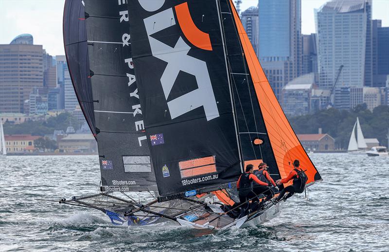 Very close racing on the spinnaker run - NSW 18ft Skiff Championship