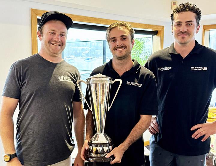 The Kitchen Maker skipper Lachlan Steel (with trophy) and Jerome Watts ...