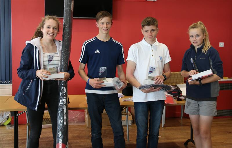 (l-r) Winner Gemma Mcdonnell with her new sail, 2nd David peaty, 3rd ...