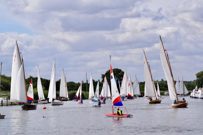 A busy river during Horning Sailing Club Regatta Week 2022