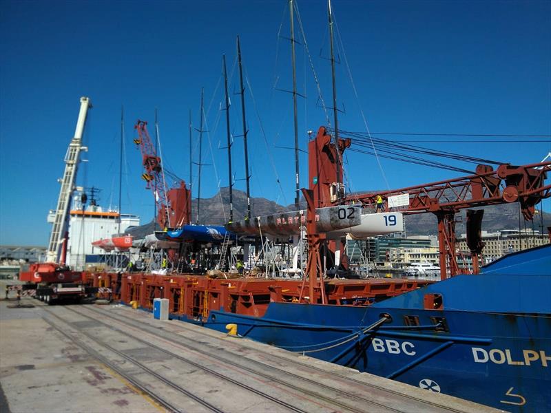 TP52 fleet aboard the 120m LOA general cargo ship, BBC Dolphin