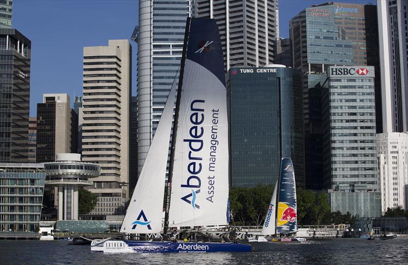 The Extreme 40 fleet racing on day 2, Act 2, Singapore