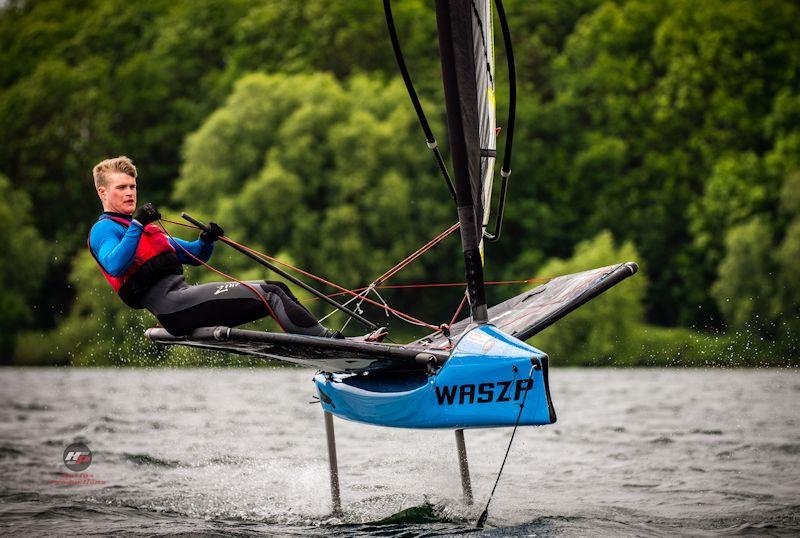 Jamie Calder in the Zhik WASZP UK National Championships at Rutland